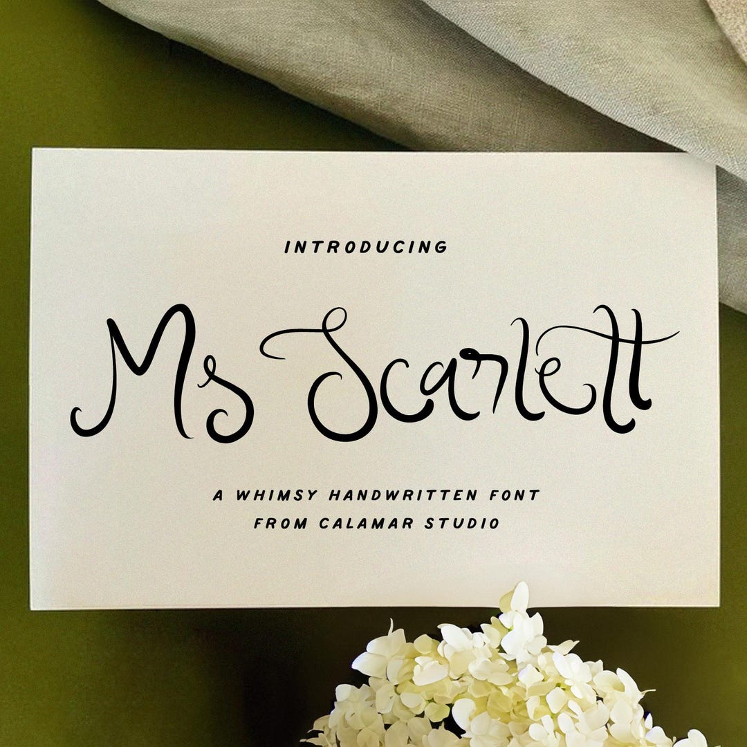Handwritten Font for Whimsical Wedding Invitations, Whimsy Script Font ...
