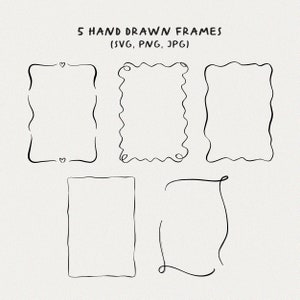 Hand Drawn Wavy Squiggle Borders and Frames, SVG, PNG and JPG Wedding ...
