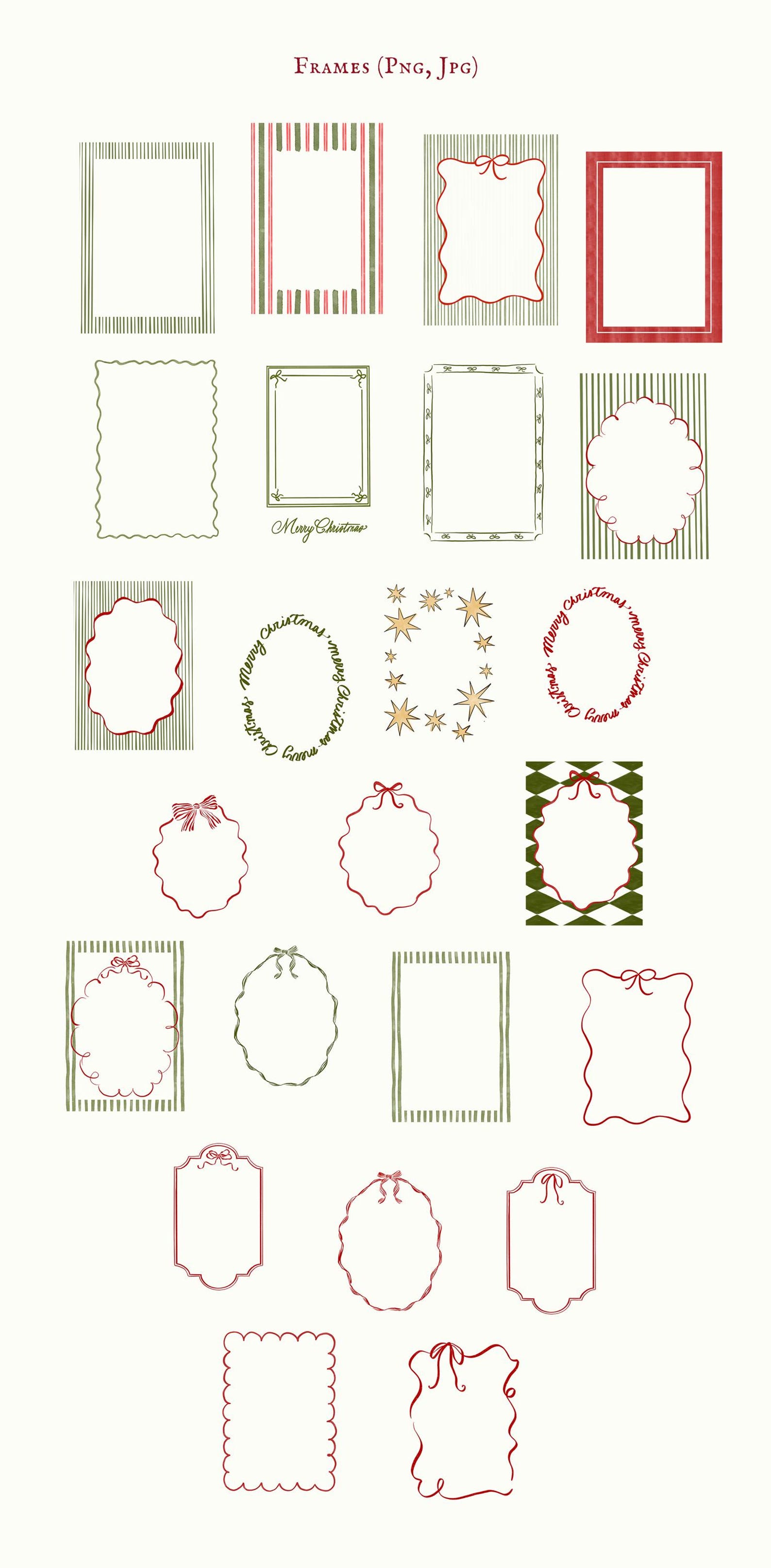 Christmas Frames, Whimsical Holiday Borders, Christmas Clipart for ...