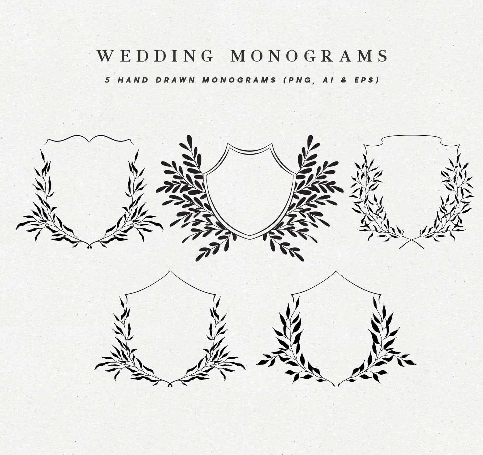 Wedding Monogram, Wedding Crests, Line Vector Art for Custom Wedding ...