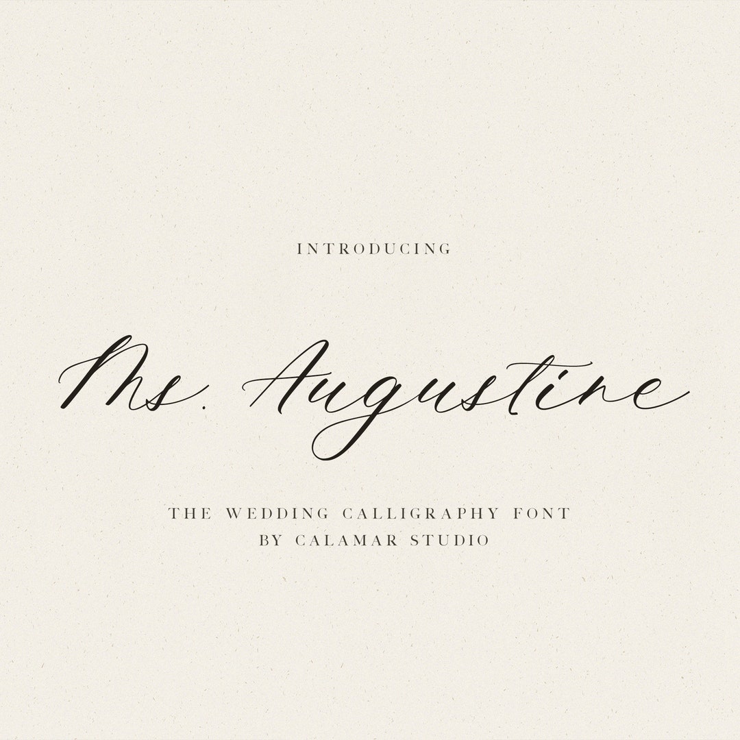 Ms. Augustine: Modern Calligraphy Font for Wedding Invitations (OTF ...