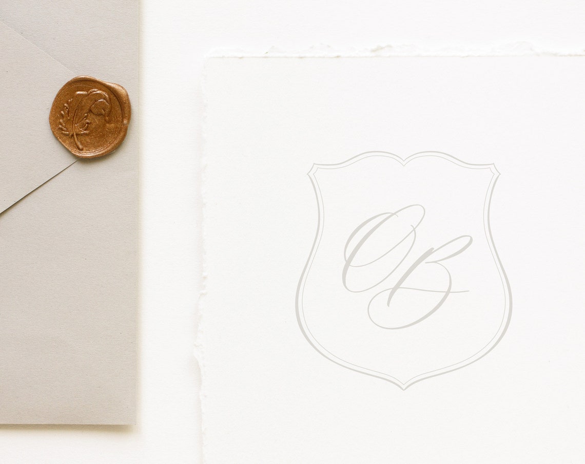 Crest Clipart Wedding Monogram Digital Wedding Clipart | Etsy