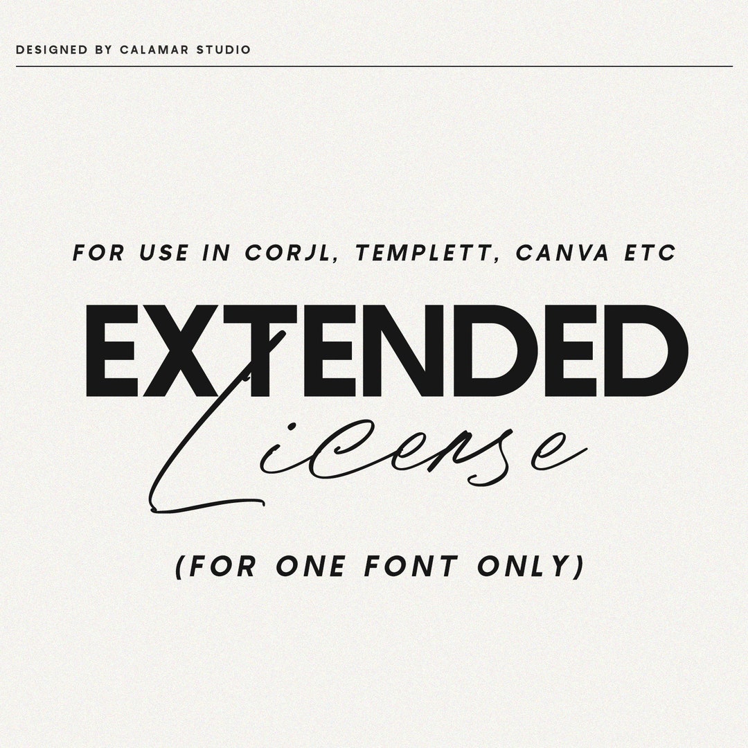 Extended License for One Font (for Templett, Corjl, Canva, Zazzle) - Etsy