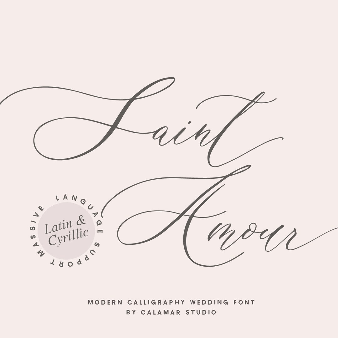 Elegant Script Font: Saint Amour Calligraphy, Cyrillic & Latin - Etsy