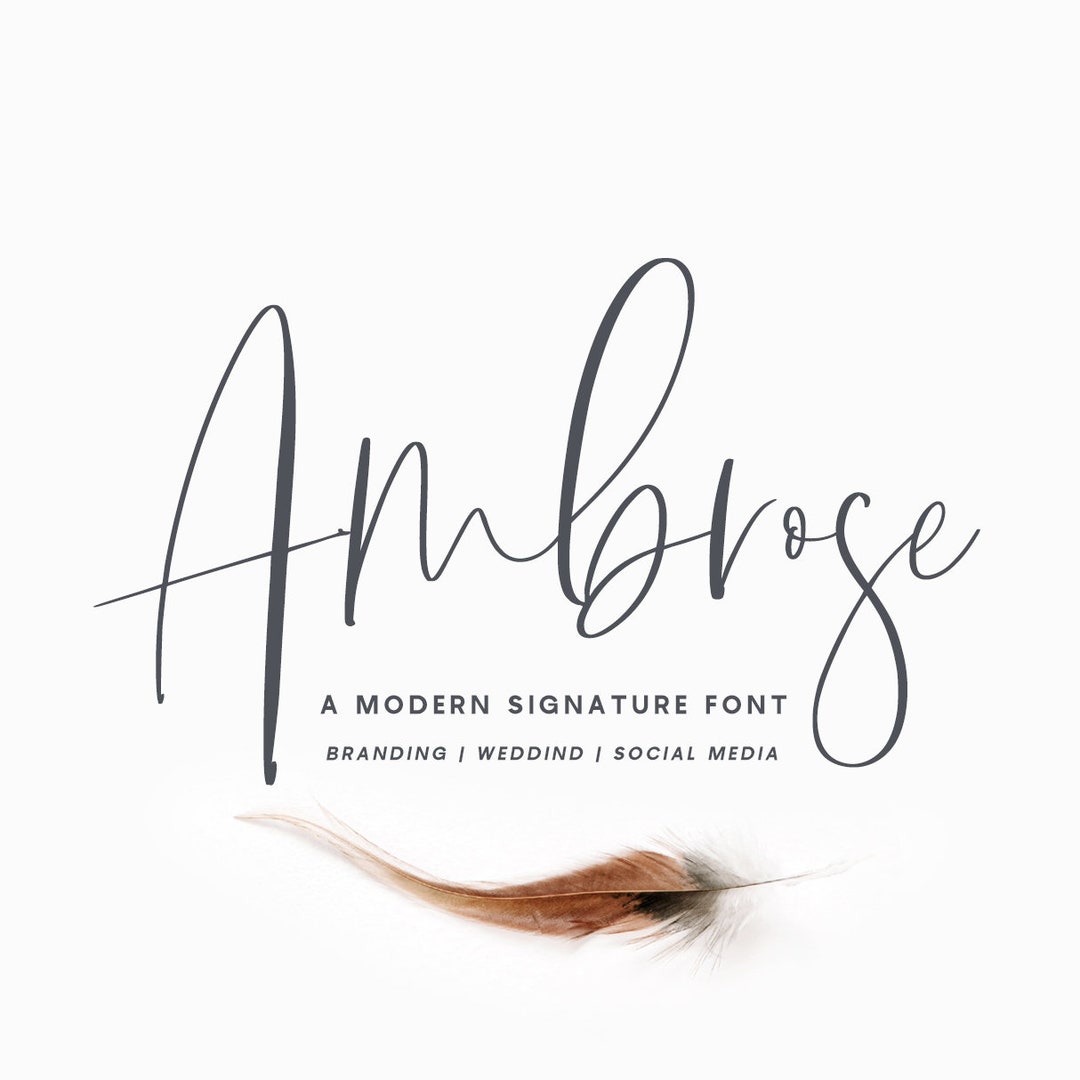 Ambrose Script Font: Handwritten Calligraphy (OTF, TTF) - Etsy