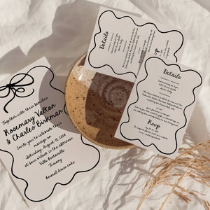 Handwritten Wedding Invitation Template: Funky Hand Drawn Invite ...