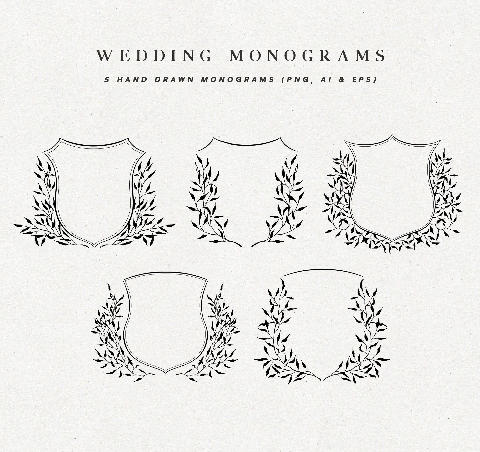 Wedding Monograms, Wedding Crests, Digital Wedding Clipart, Crest ...