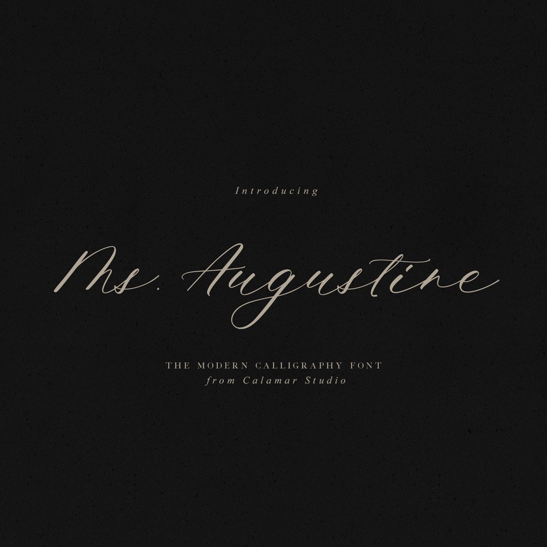 Handwritten Wedding Font for Invitations, Modern Calligraphy Script Font, Ms Augustine Cursive ...