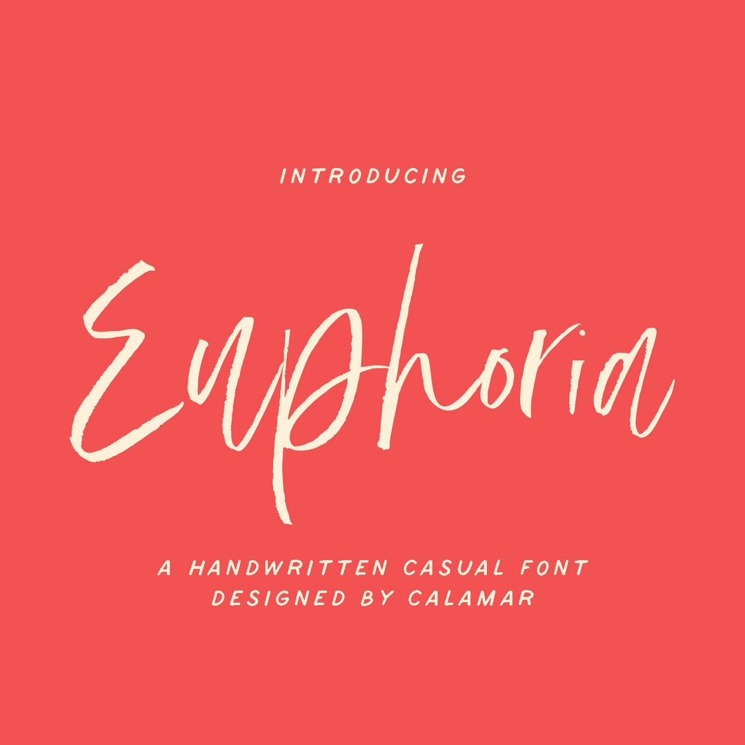 Euphoria Script Font: Handwritten Cursive Calligraphy (OTF, TTF) - Etsy