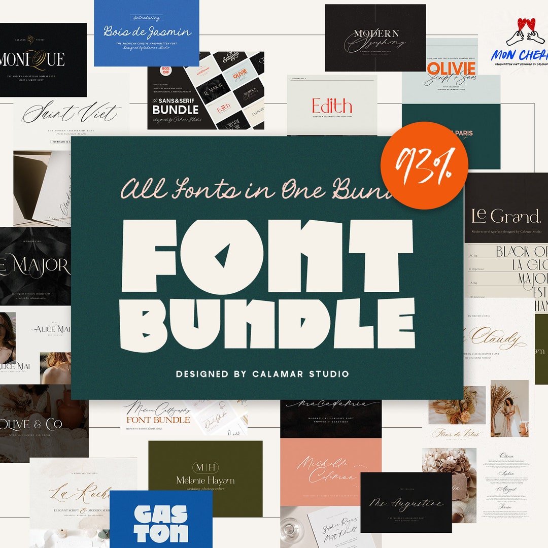 Modern Font Bundle, Calligraphy Script Fonts, Serif and Sans Serif Fonts, Whole Shop Bundle - Etsy