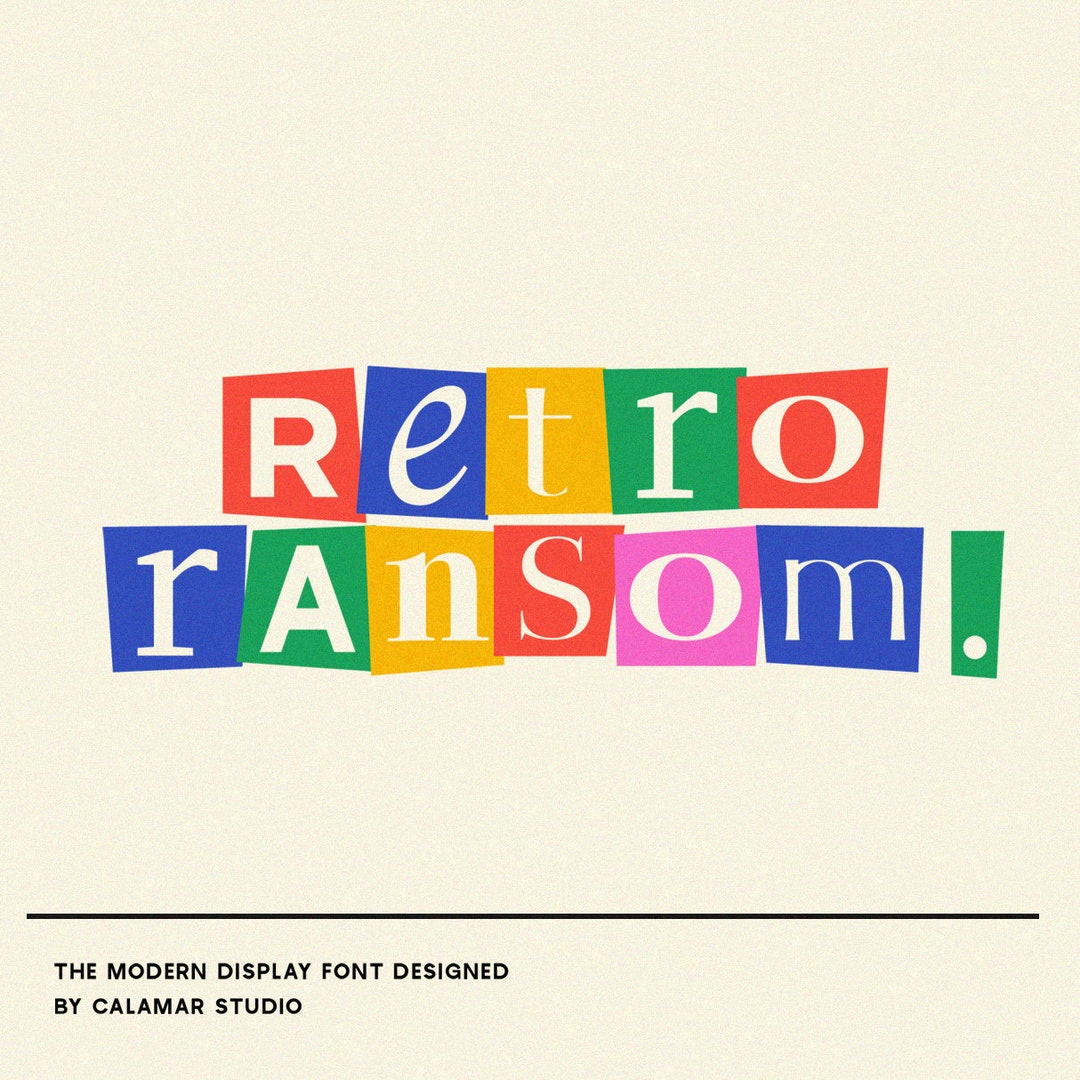 Retro Cut Out Font Ransom Letter Font Retro Alphabet - Etsy