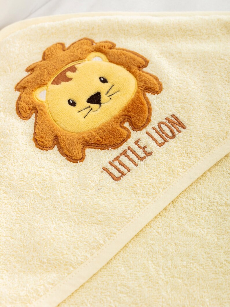 Little Lion Hooded Towel %100 Cotton Personalized - Etsy
