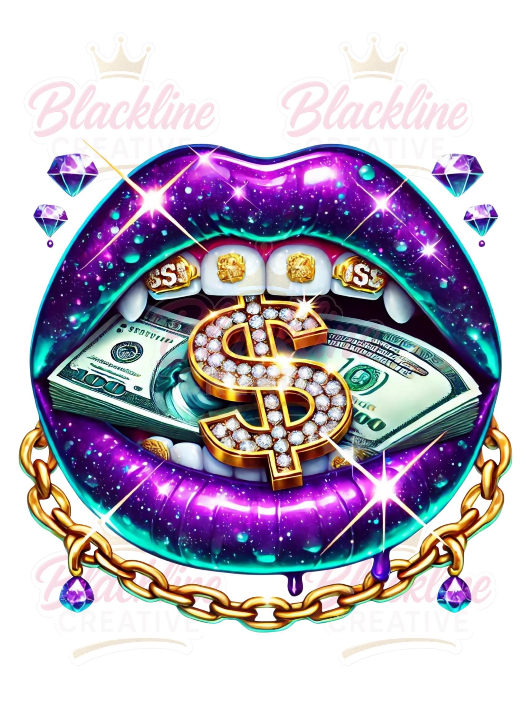 Lips PNG Money Lips Bank Roll Clip Art Dollar Sign Lips Money Female ...