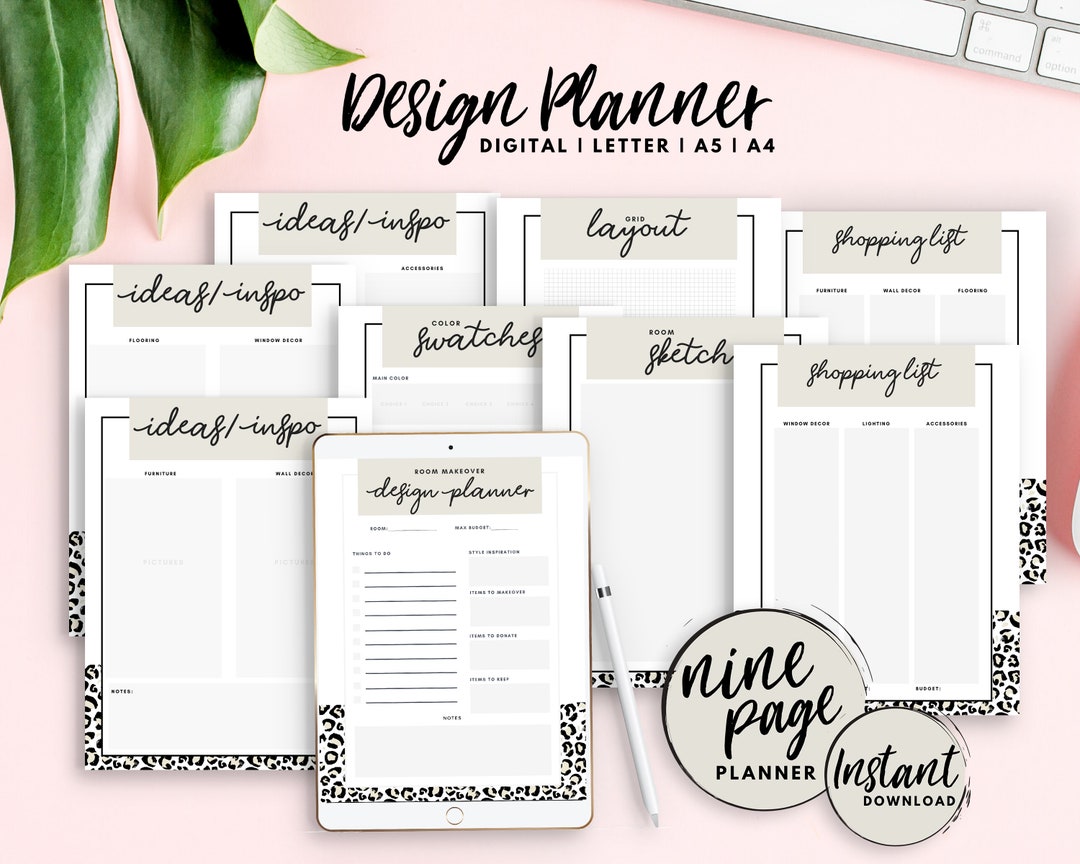 Printable Design Planner | Digital Planner | Room Makeover Project ...