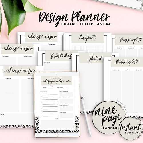 Printable Design Planner Digital Planner Room Makeover | Etsy