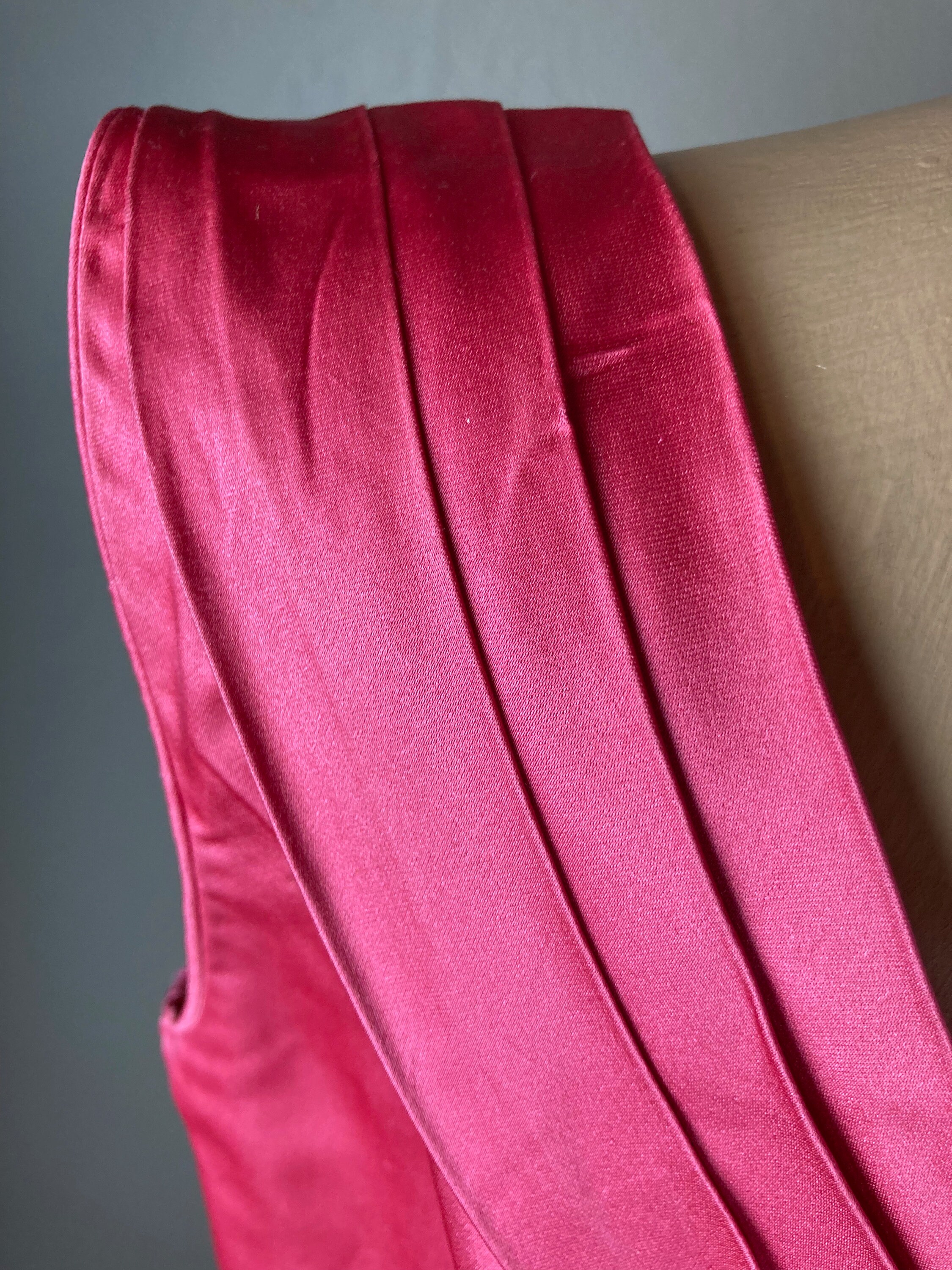 1950s Ceil Chapman Pink Silk Satin Evening Dress as Is - Etsy