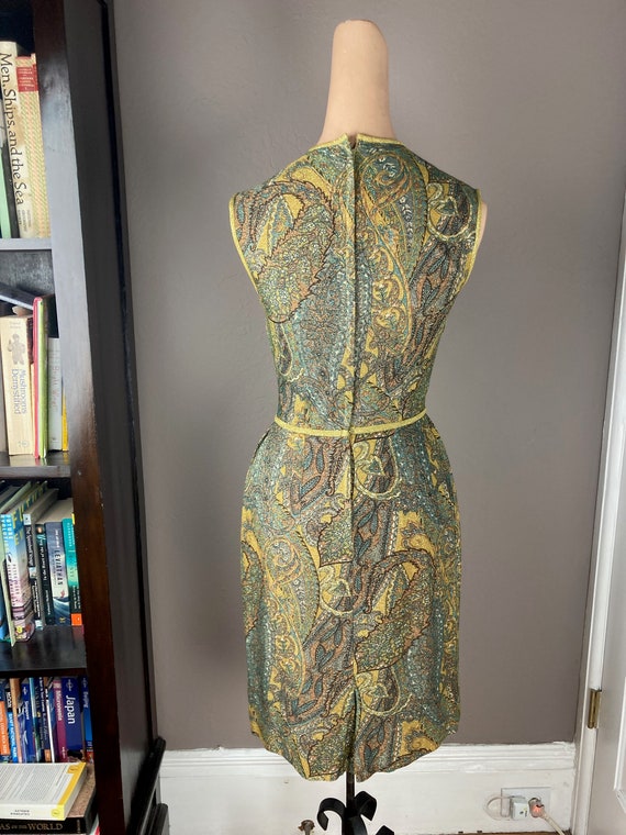 1960s Minx Modes Metallic Paisley Print Mod Cocktail … - Gem