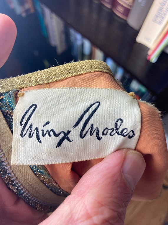 1960s Minx Modes Metallic Paisley Print Mod Cocktail … - Gem