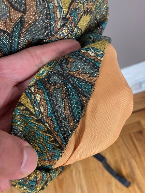 1960s Minx Modes Metallic Paisley Print Mod Cocktail … - Gem