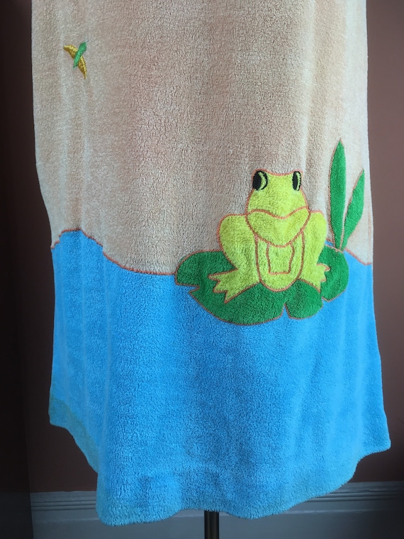1960s / 1970s Frog Themed Stretch Terry Cloth Dress -… - Gem