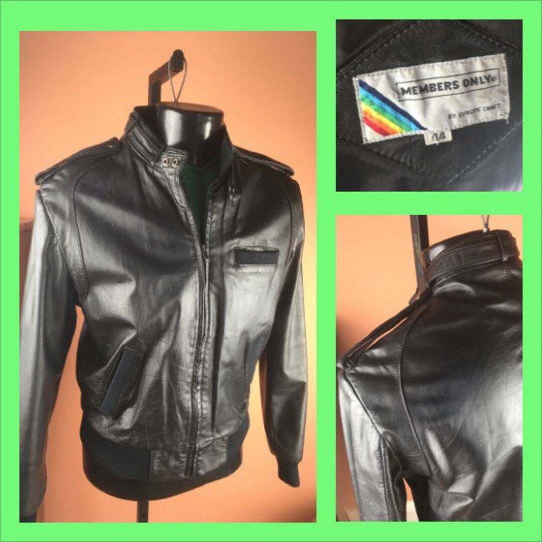1980s Members Only Mens Leather Jacket Black Motorcycle - Etsy