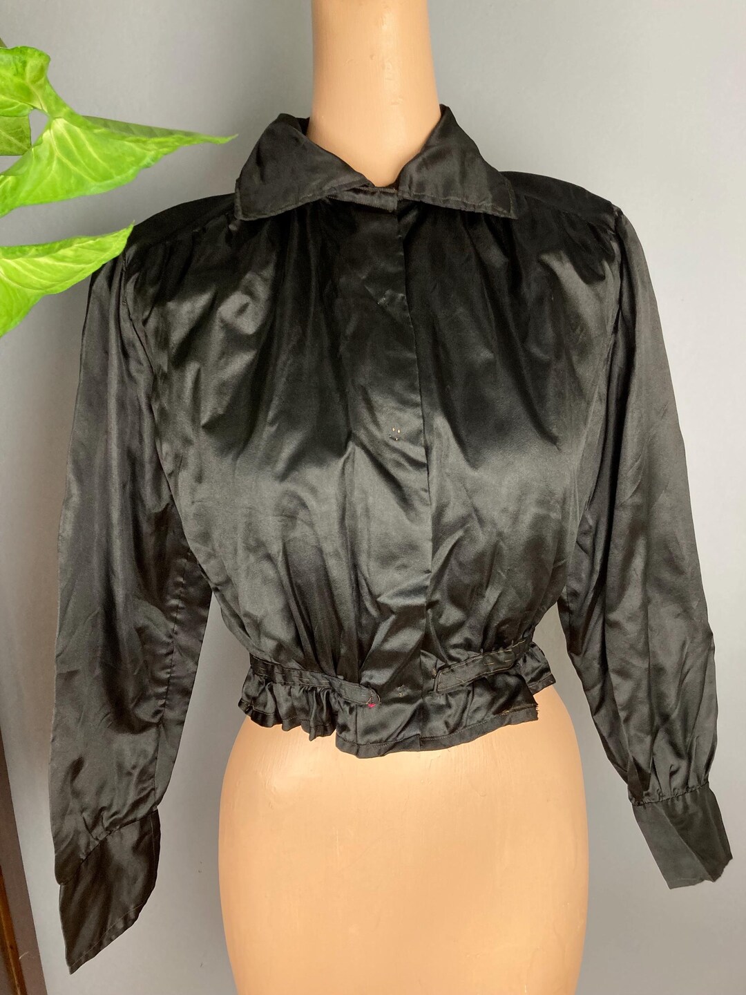 Antique Black Silk Taffeta Edwardian Blouse - Etsy