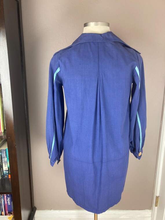 1940s Navy Smock with Folk Appliqué Pocket Design - M… - Gem