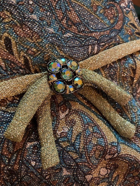 1960s Minx Modes Metallic Paisley Print Mod Cocktail … - Gem