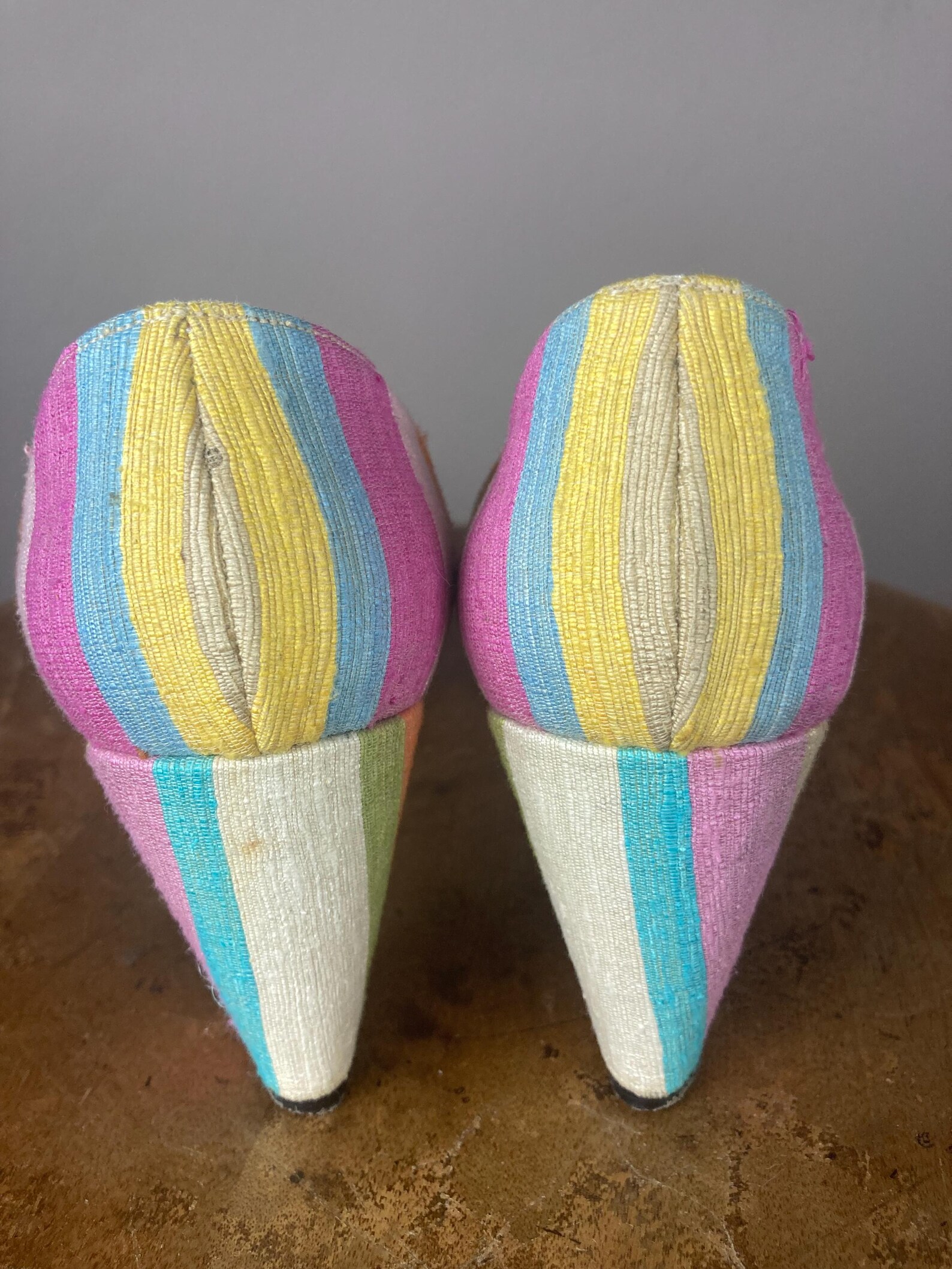 1960s Dominic Romano Pastel Fabric Easter Shoes - Size 8 1/2 - Minor ...