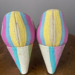 1960s Dominic Romano Pastel Fabric Easter Shoes - Size 8 1/2 - Minor ...