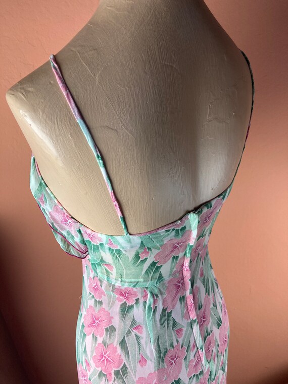 1970s Floral Chiffon Foxy Lady Dress - 1930s Style Sl… - Gem