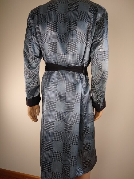 Stunning 1950s Modern Print Smoking Robe/Dressing Gow… - Gem