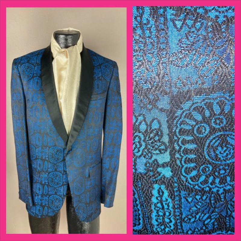 Blue Brocade Jacket - Etsy