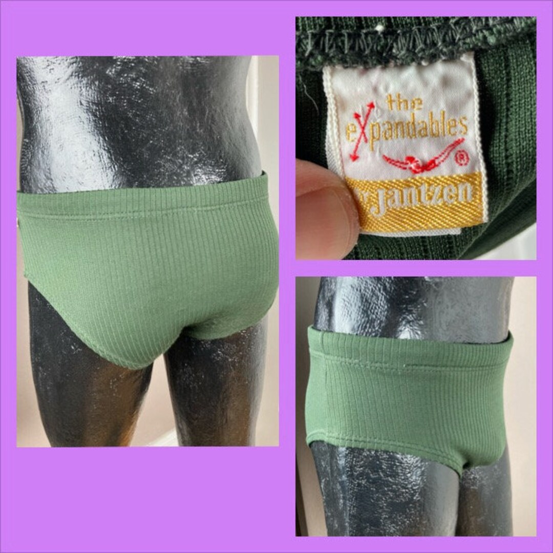 1960s Jantzen Expandables Mens Green Swimsuit Vintage Mens Bathing Suit ...