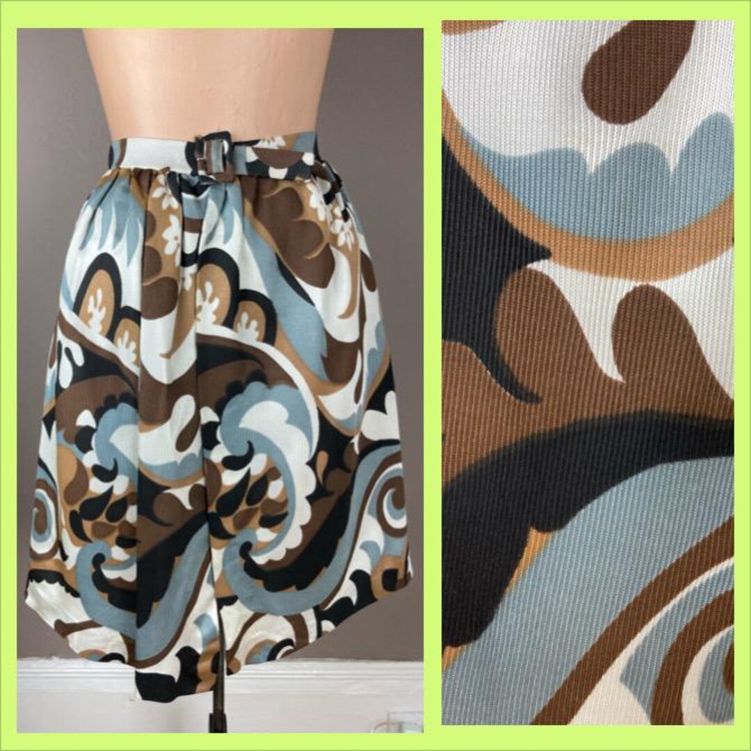 1960s Bold Print Mod Wrap Skirt - Etsy