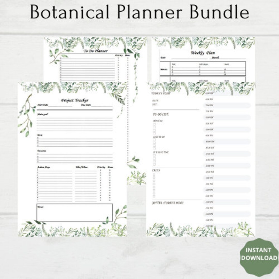 Planner Bundle, Printable Planner Bundle ,daily, Weekly, Project and to ...