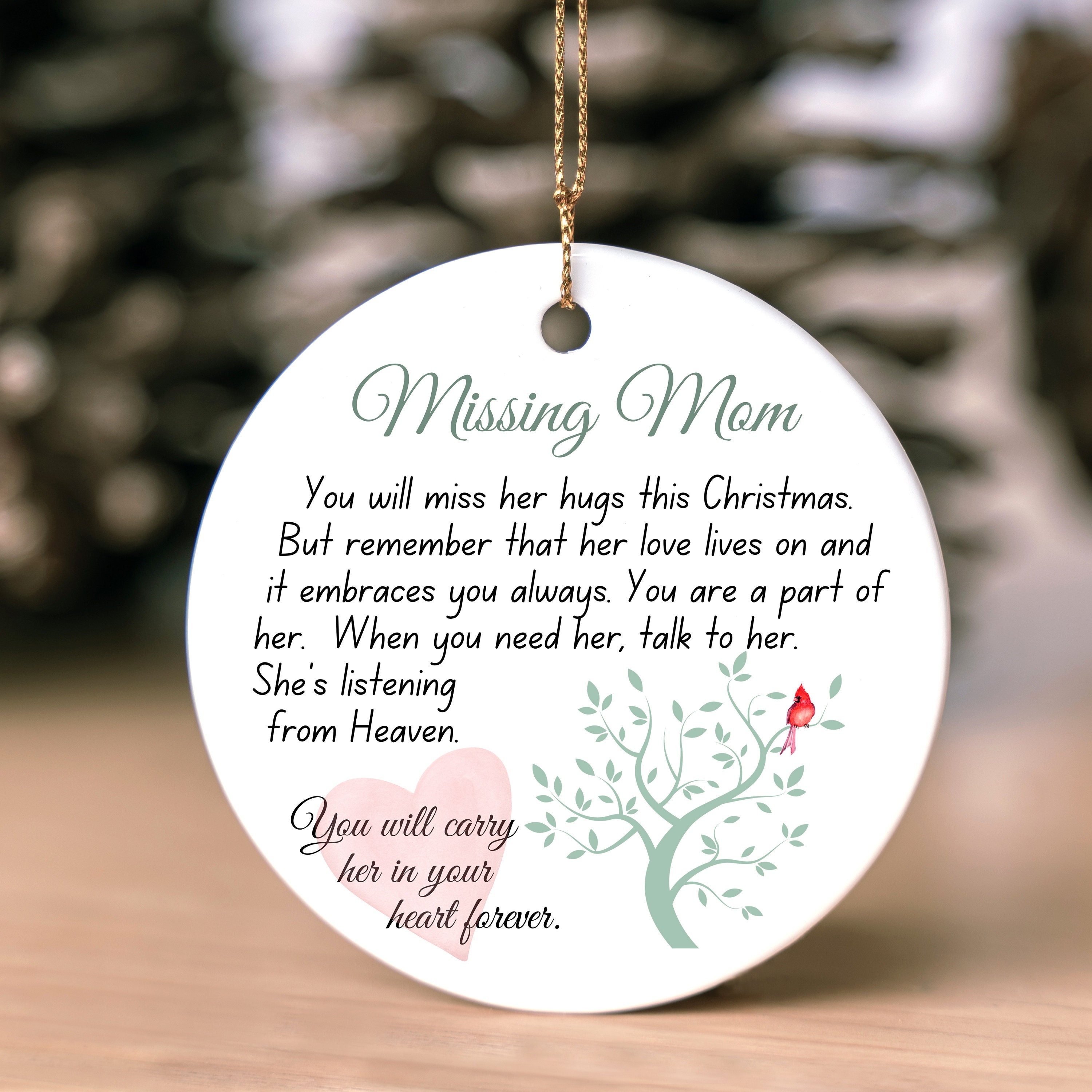 Missing Mom Christmas Ornament, Mother Memorial Gift, Christmas in ... Missing Mom Christmas Ornament, Mother Memorial Gift, Christmas in ...