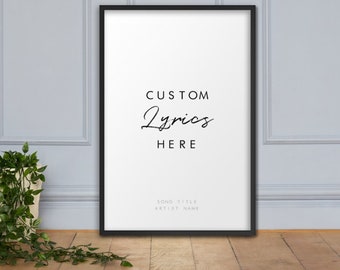 Song lyrics poster | Etsy