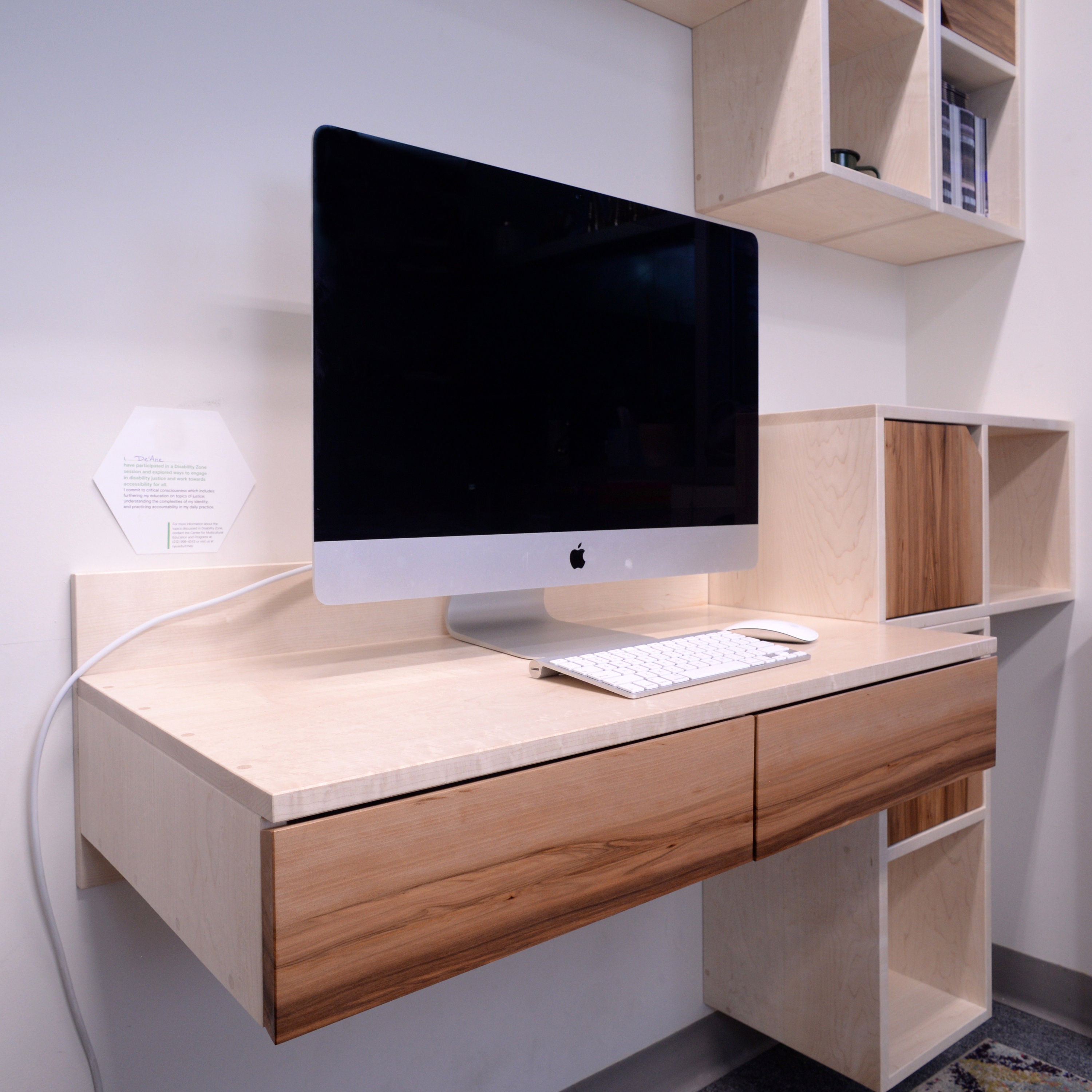 Floating Desk With Cabinets and Shelves - Etsy UK