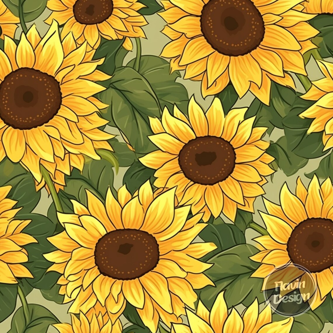 Sunflower Pattern File Sunflower Seamless Pattern Repeat - Etsy