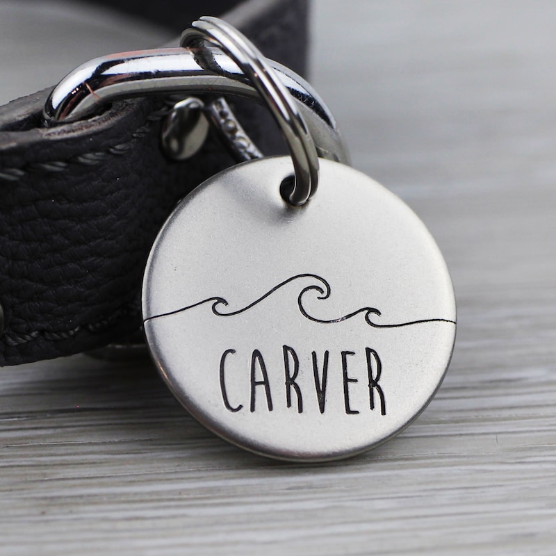 Dog Tags With Wave - Etsy