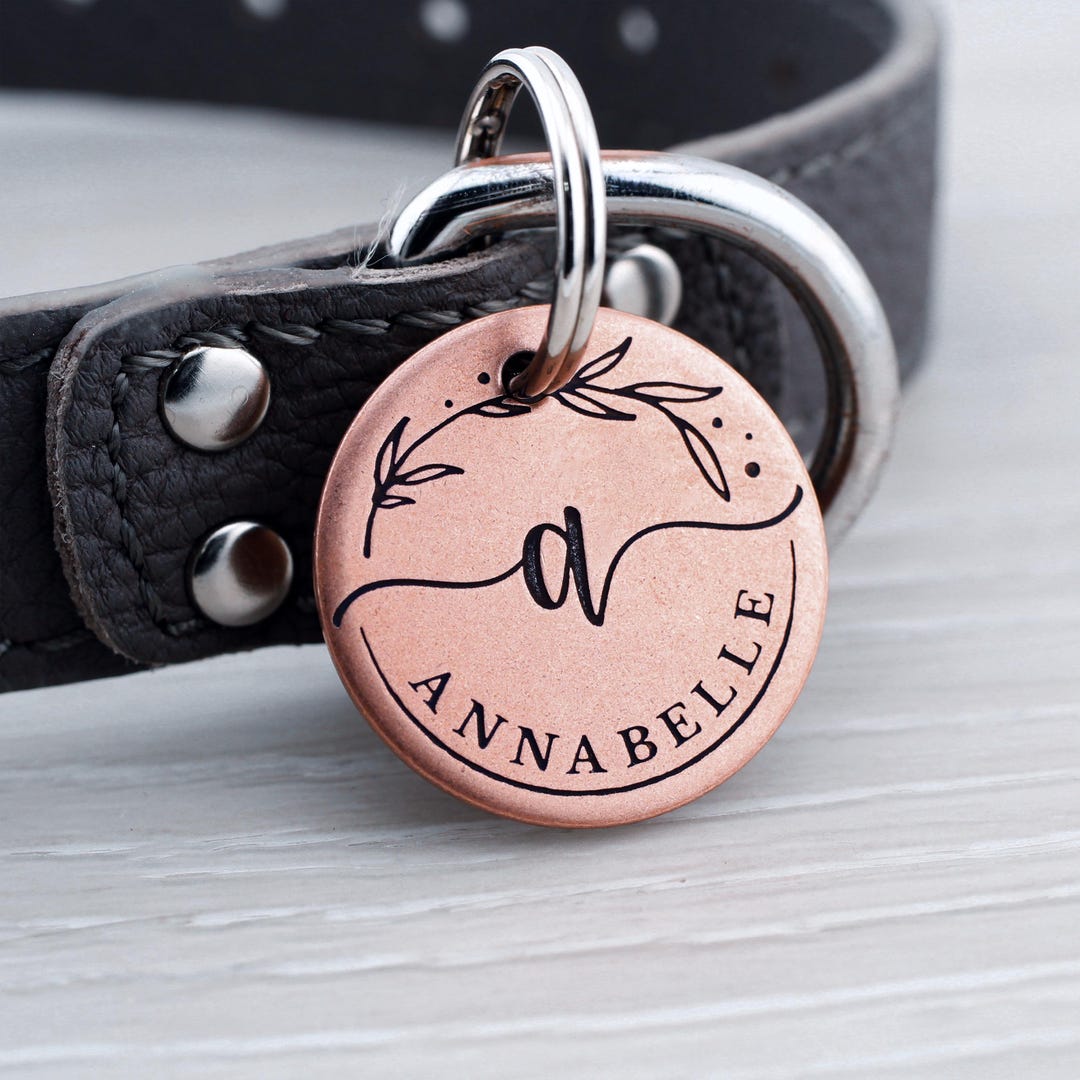 Personalized Pet Tag - Feminine Monogram - Custom Dog Cat ...