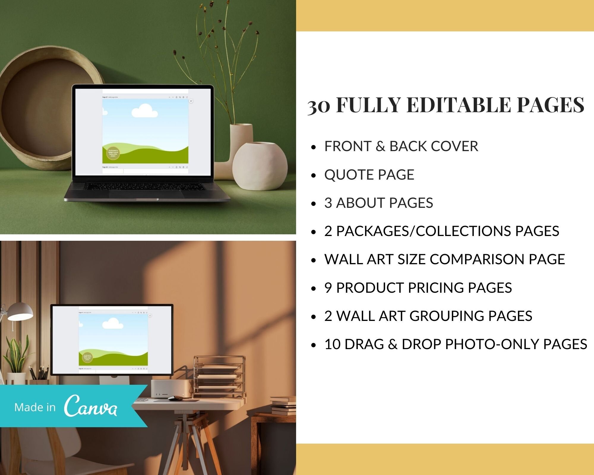 Canva Product Guide Template for Photographers - Etsy