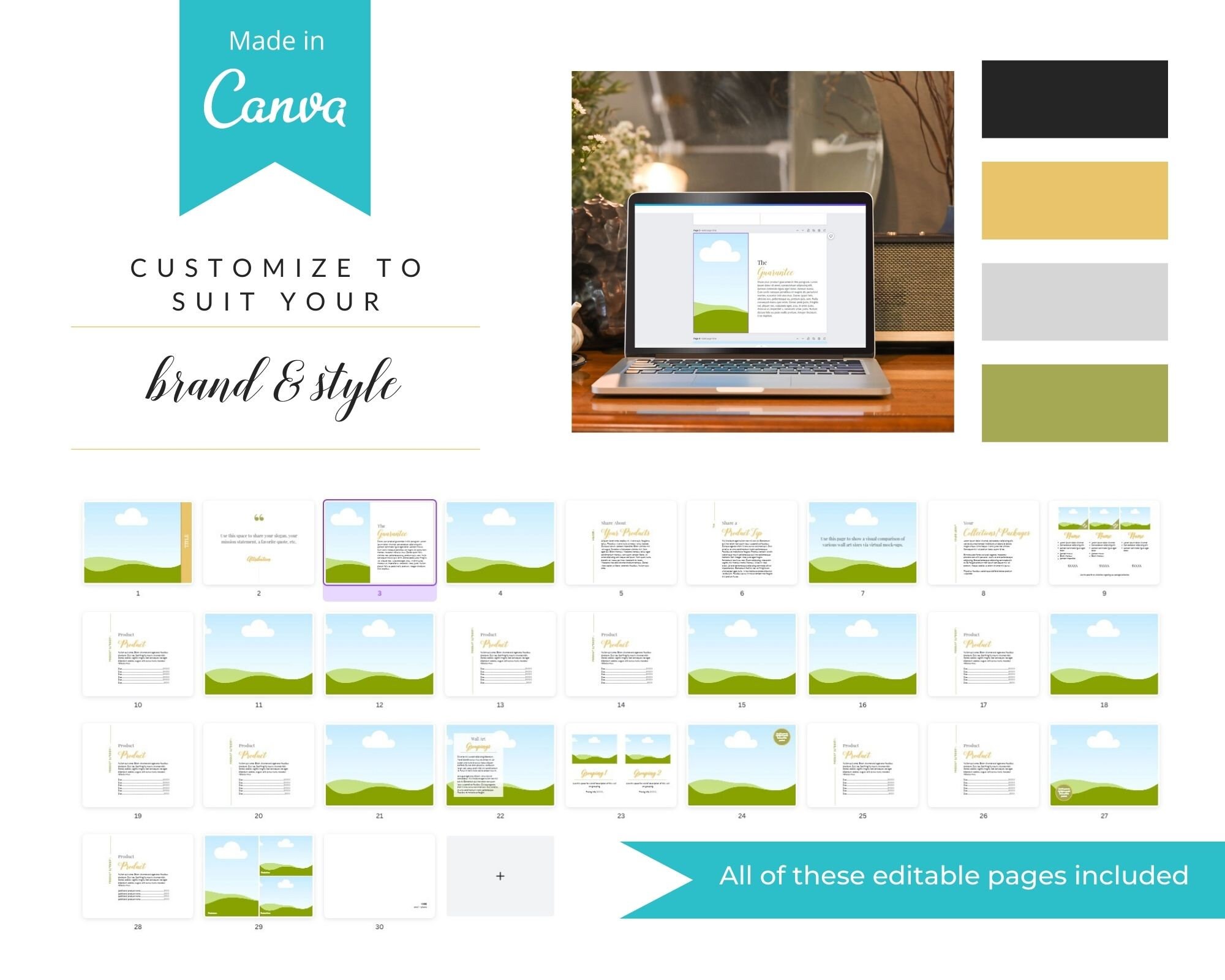 Canva Product Guide Template for Photographers - Etsy