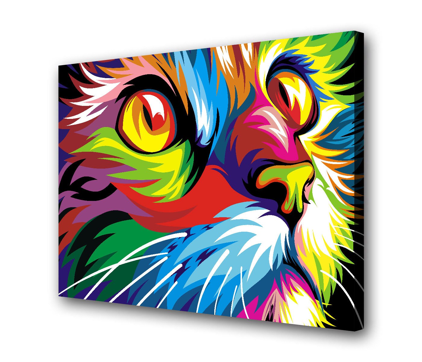 Abstract Cat Portrait Print Cat Face Wall Decor Abstract Pet | Etsy