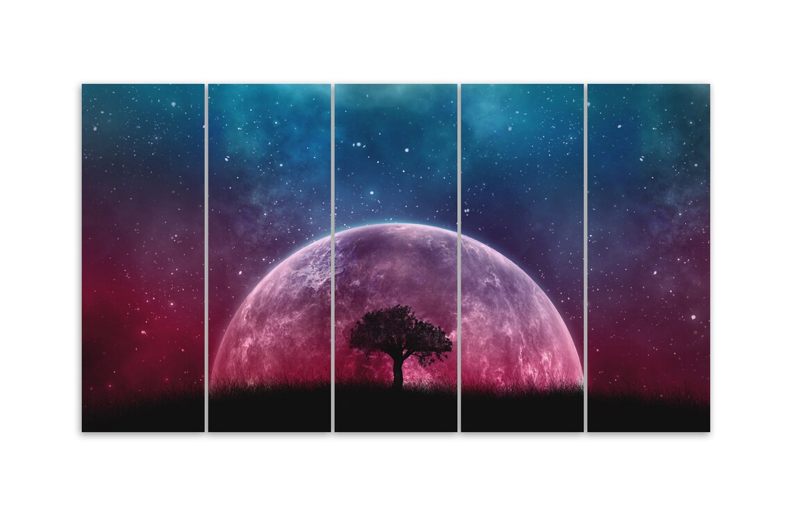 Galaxy Wall Art Night Sky Photo Moon Stars Print Fantasy - Etsy