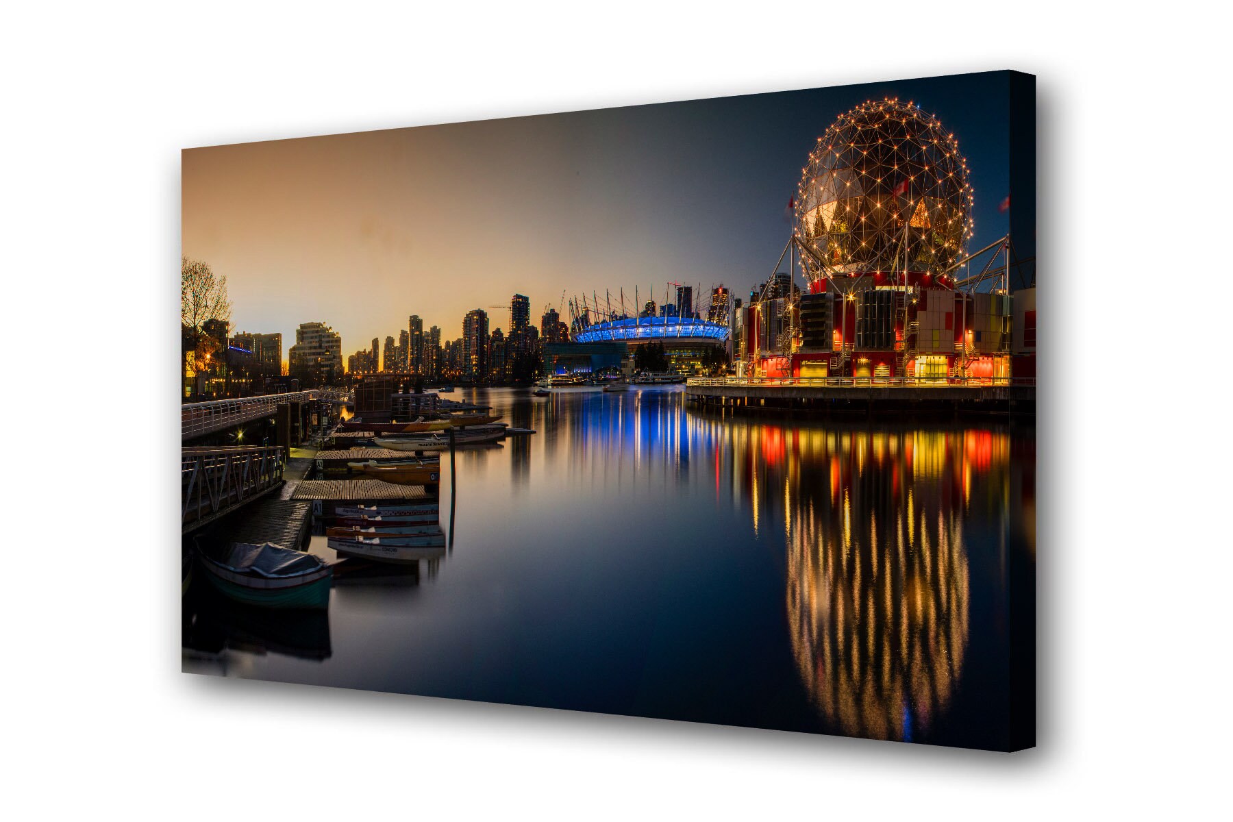 Night city wall art bedroom decor city lights photo river | Etsy