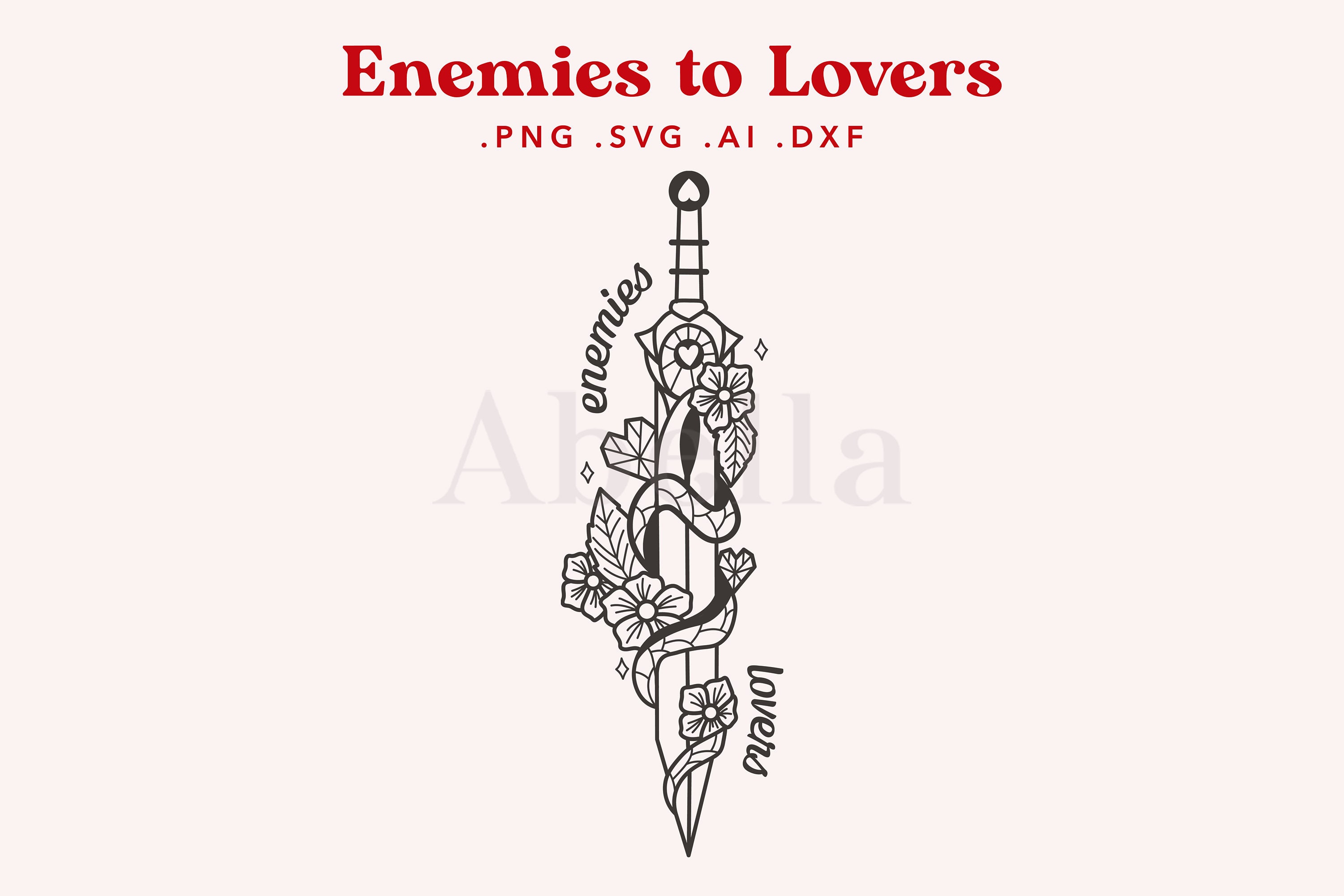 Enemies to Lovers SVG File: Sword and Flowers (digital Download) - Etsy