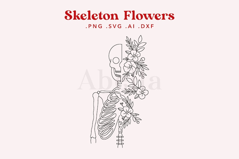 Skeleton Flowers SVG FILE, Skeleton Spring SVG, Skull Svg, Cut Files ...