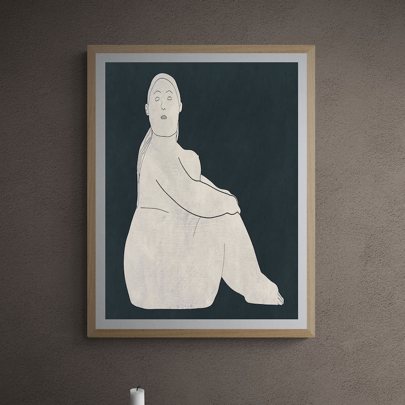 Fat Woman Line Art - Etsy